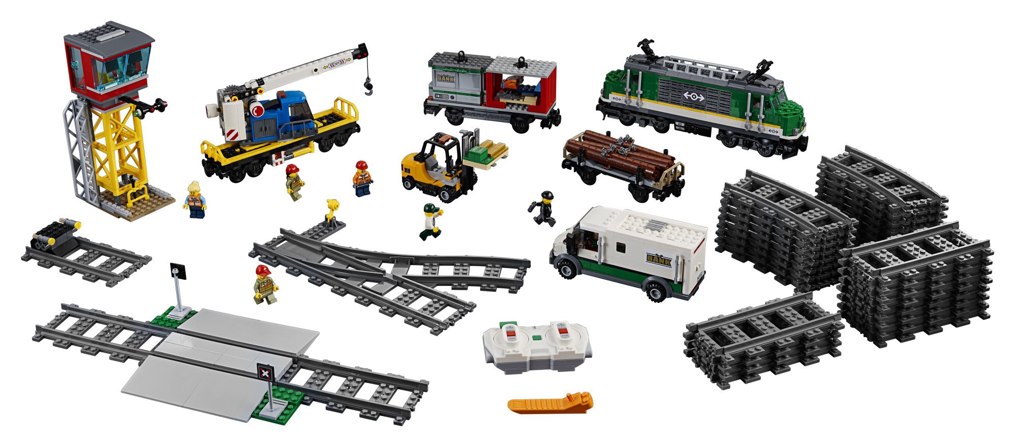 LEGO City Cargo Train 60198 Exclusive Remote Control Train Building Set with Tracks for Kids, Top Present for Boys and Girls (1226 Pieces)