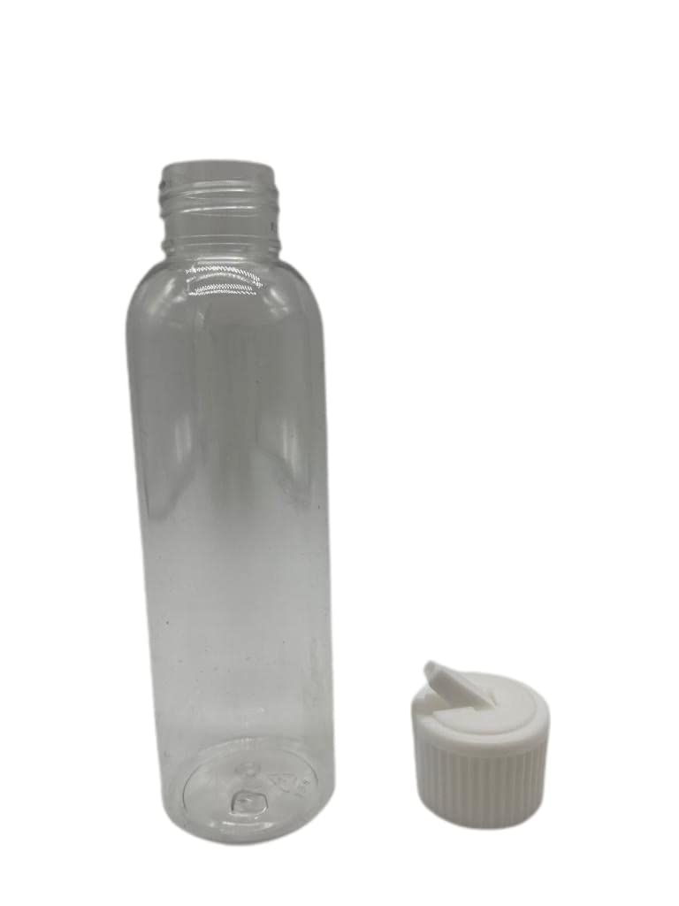 Natural Farms 4 oz Clear Cosmo BPA FREE Bottles - 12 Pack Empty Refillable Containers - Essential Oils - Hair - Aromatherapy | White Spout Cap - Made in the USA