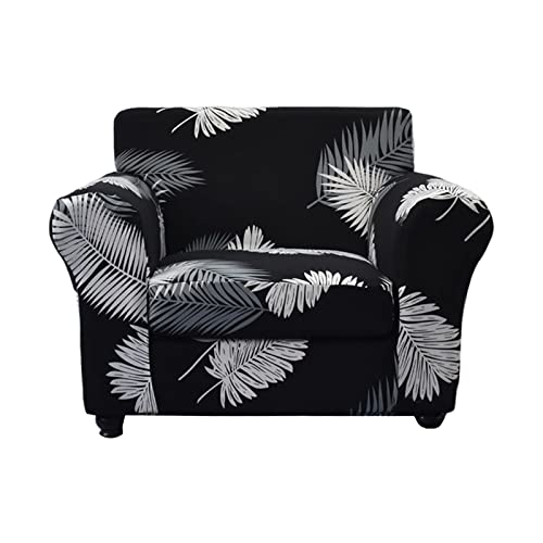HAOYONG Couch Chair Cover 2 Pieces Printed Armchair Slipcovers Stretch Spandex Slipcover Couch Cover 1 Seater Chair Slip Cover Soft Furniture Slipcover with Elastic Bottom for Living Room