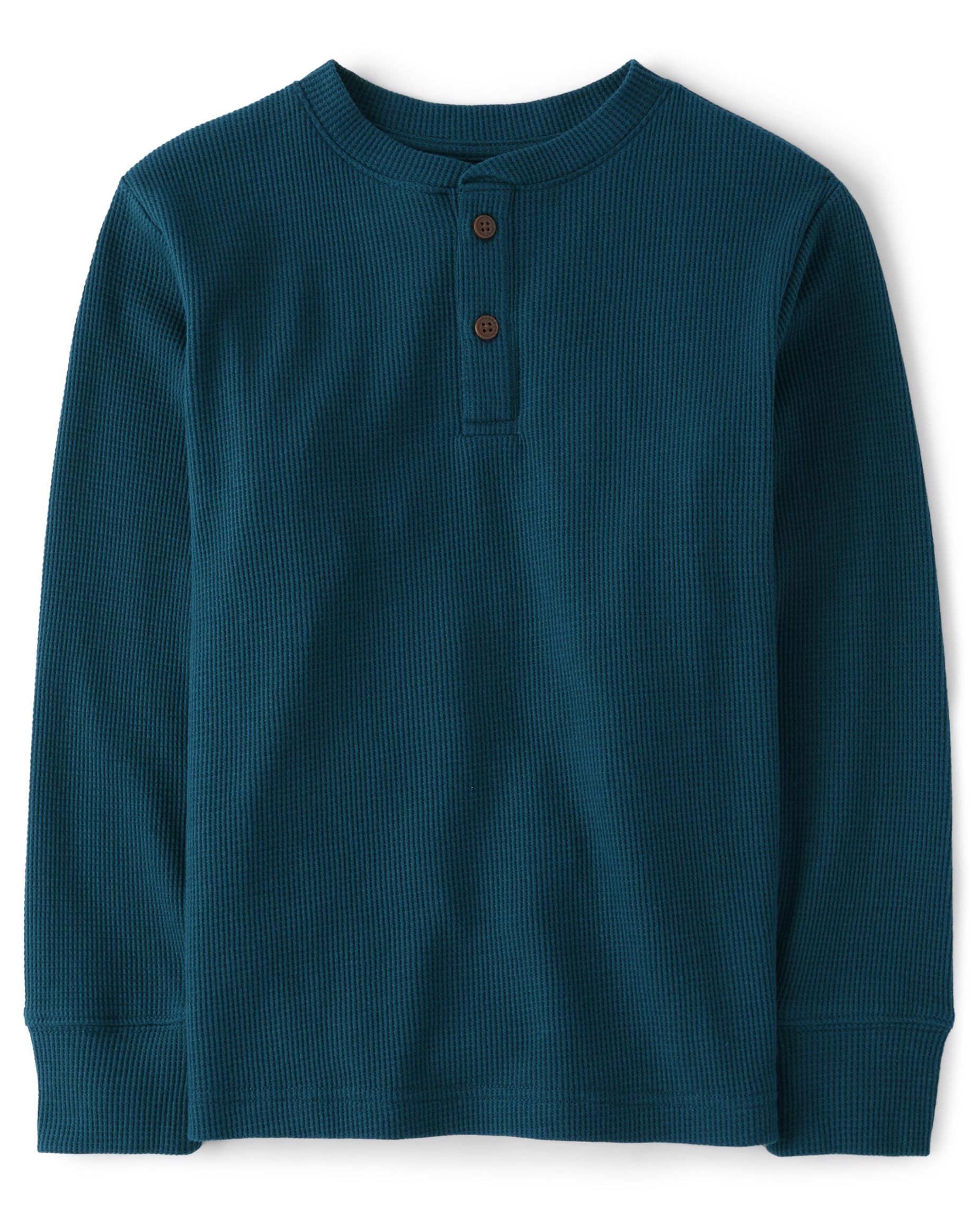 The Children's Place,Long Sleeve Thermal Henley Shirt,Small (5/6) Legion Blue