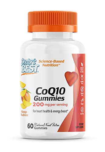 Doctor's Best CoQ10 Gummies 200 Mg, Coenzyme Q10 (Ubiquinone), Supports Heart Health, Boost Cellular Energy, Potent Antioxidant, 60 Ct (Packaging May Vary)