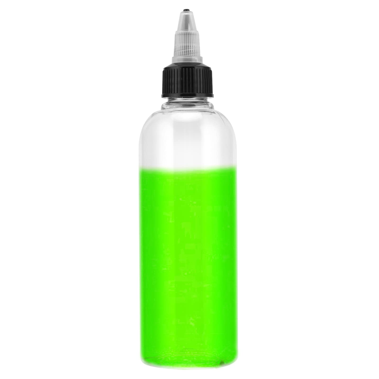 KEILEOHO 64 Pack 4 oz Plastic Squeeze Bottles, Clear Dispensing Bottles, 120ml Round Empty Dispensing Bottles with Twist Top Cap, for Craft, Art, Household