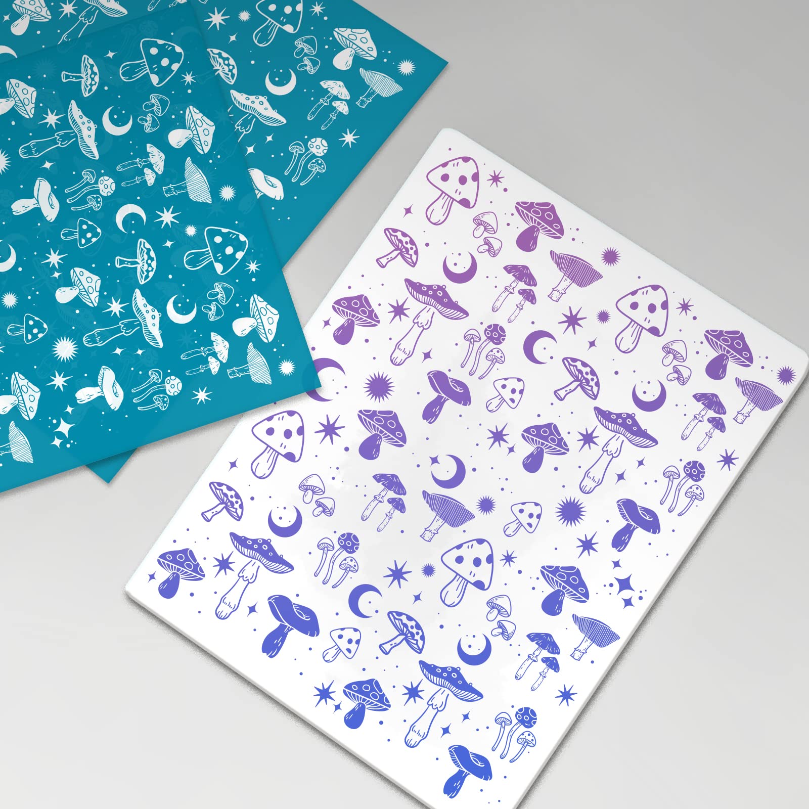 OLYCRAFT Clay Stencils Mushroom Pattern Non-Adhesive Silk Screen Printing Stencils Reusable Mesh Stencils Transfer Washable Stencils for Polymer Clay Jewelry Earring Making - 5x4 Inch