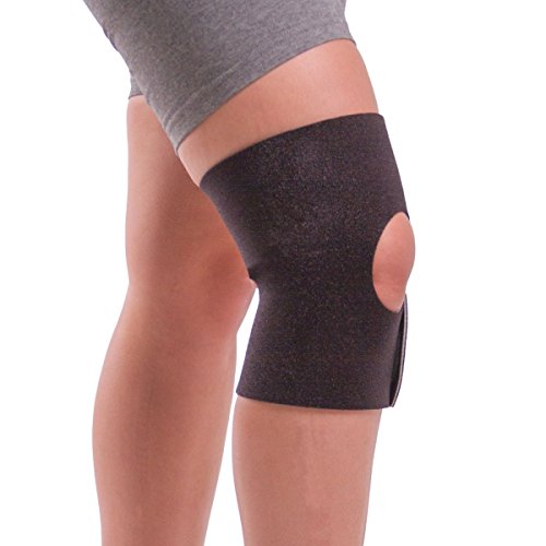BraceAbility Nonslip Knee Support | Comfortable No-Sweat Womens and Mens Knee Wrap Brace for Sore Knees, Sprains, Arthritis Joint Pain Relief while Walking, Working Out, Sitting & Standing (Medium)