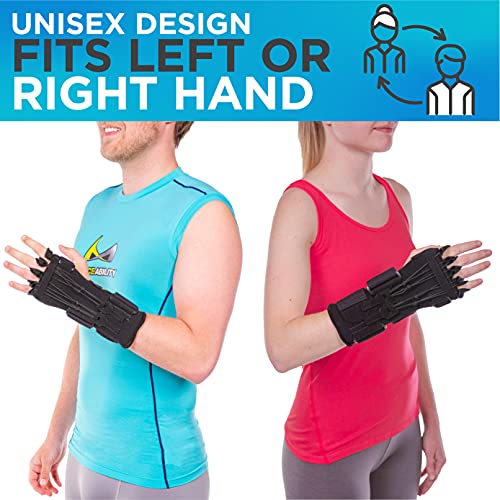 BraceAbility Radial Nerve Palsy Splint - Dynamic Wrist Drop and Limp Finger Extension Brace for Saturday Night, Honeymoon, and Crutch Palsy Treatment (One Size)