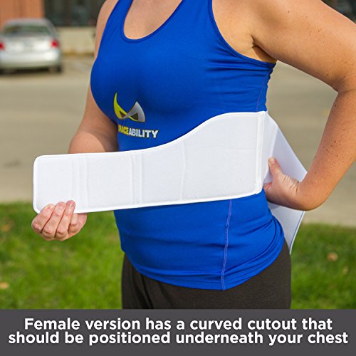 BraceAbility Rib Injury Binder Belt | Women's Rib Cage Protector Wrap for Sore or Bruised Ribs Support, Sternum Injuries, Pulled Muscle Pain and Strain Treatment (Female - Fits 34β-60β Chest)