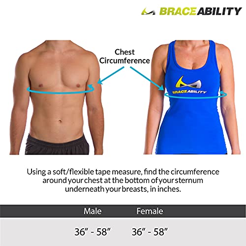 BraceAbility Rib Injury Binder Belt | Women's Rib Cage Protector Wrap for Sore or Bruised Ribs Support, Sternum Injuries, Pulled Muscle Pain and Strain Treatment (Female - Fits 34β-60β Chest)