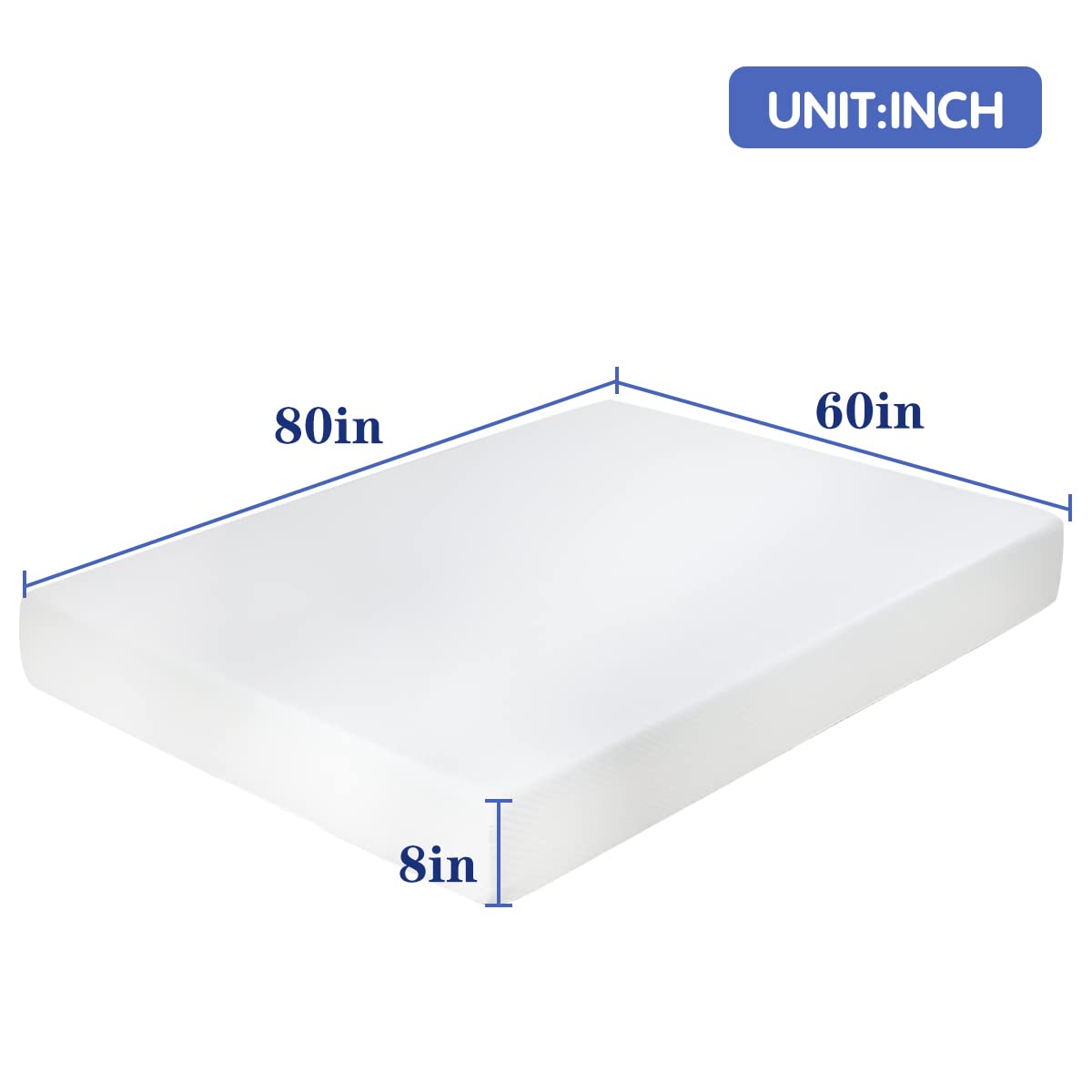 Queen Mattress, 8 Inch Gel Memory Foam Mattress for Cool Sleep & Pressure Relief, Medium Firm RV Daybed Mattress for Kid Adults, Bed-in-a-Box, CertiPUR-US Certified