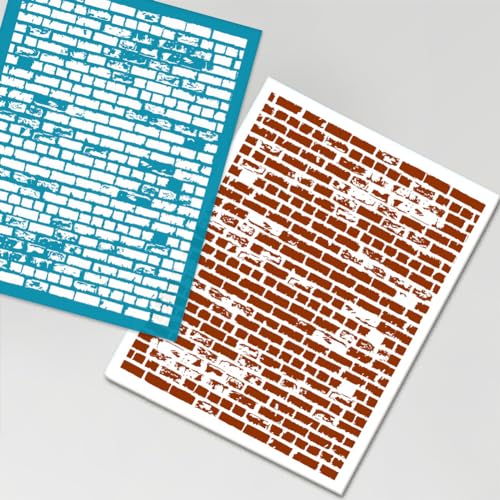 OLYCRAFT 4x5 Inch Brick Wall Pattern Clay Stencils Brick Silk Screen for Polymer Silk Screen Stencils Stone Wall Mesh Transfer Stencils Vintage Theme Mesh Stencil for Polymer Clay Jewelry Making