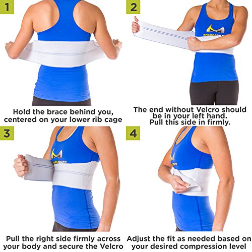 BraceAbility Broken Rib Brace | Elastic Chest Wrap Belt for Cracked, Fractured or Dislocated Ribs Protection, Compression and Support (Universal Female)
