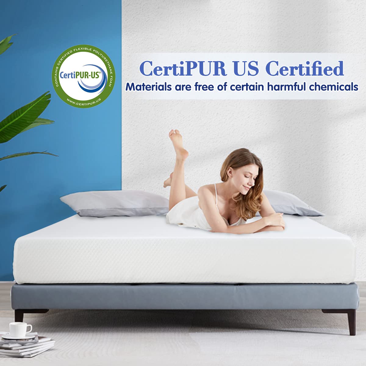 Queen Mattress, 8 Inch Gel Memory Foam Mattress for Cool Sleep & Pressure Relief, Medium Firm RV Daybed Mattress for Kid Adults, Bed-in-a-Box, CertiPUR-US Certified