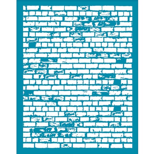 OLYCRAFT 4x5 Inch Brick Wall Pattern Clay Stencils Brick Silk Screen for Polymer Silk Screen Stencils Stone Wall Mesh Transfer Stencils Vintage Theme Mesh Stencil for Polymer Clay Jewelry Making
