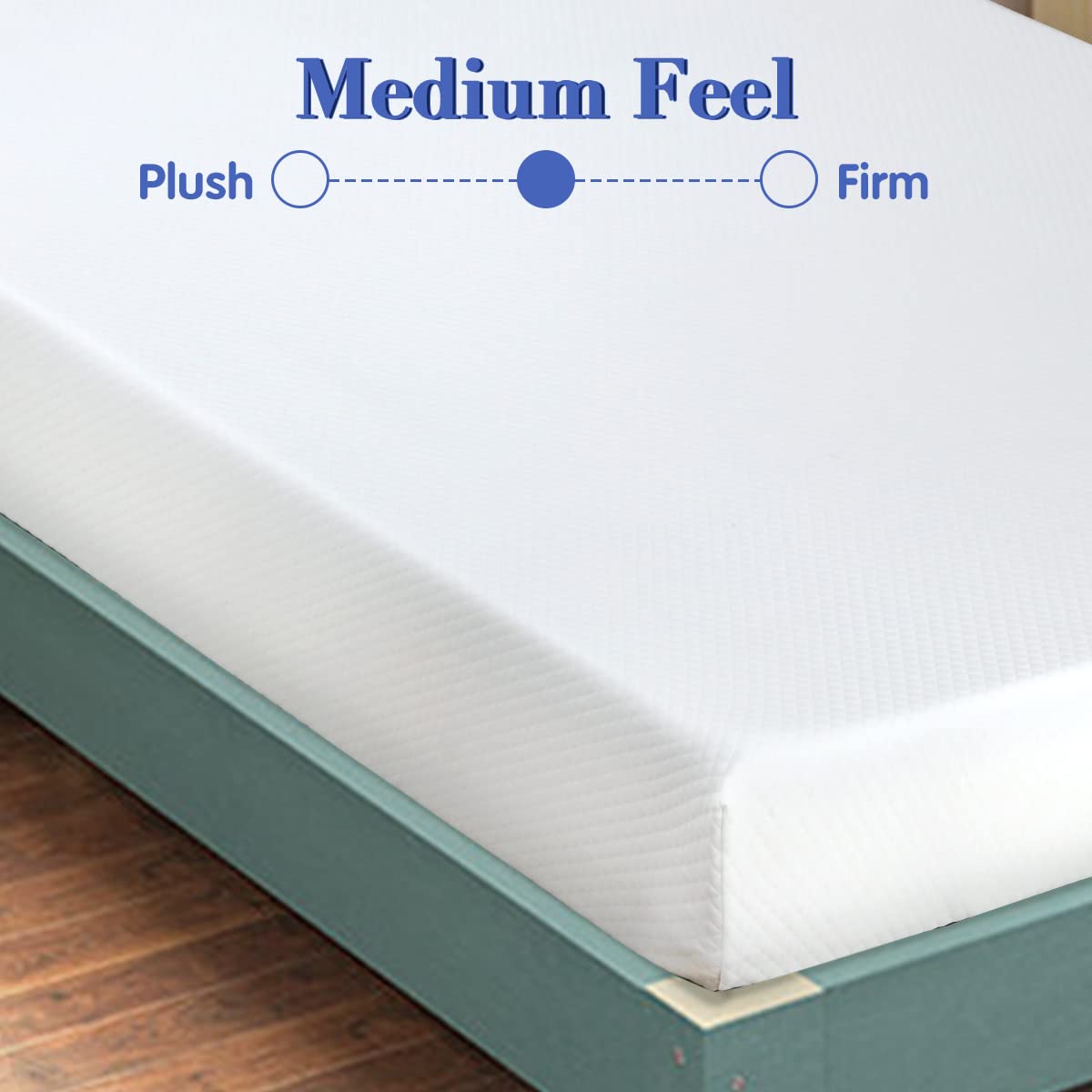 Queen Mattress, 8 Inch Gel Memory Foam Mattress for Cool Sleep & Pressure Relief, Medium Firm RV Daybed Mattress for Kid Adults, Bed-in-a-Box, CertiPUR-US Certified