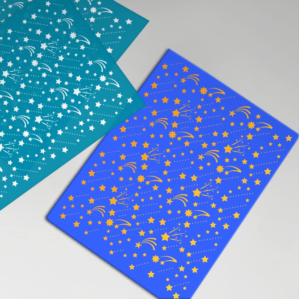OLYCRAFT 4x5 Inch Meteor Clay Stencils Silk Screen for Polymer Clay Shooting Star Silk Screen Printing Stencils Non-Adhesive Mesh Transfer for Polymer Clay Earrings Jewelry Making