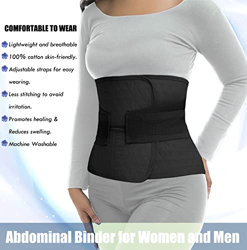 Postpartum Belly Band & Abdominal Binder Post Surgery Compression Wrap Recovery Support Belt (for Waistline 25.5"-33",S/M, Black)