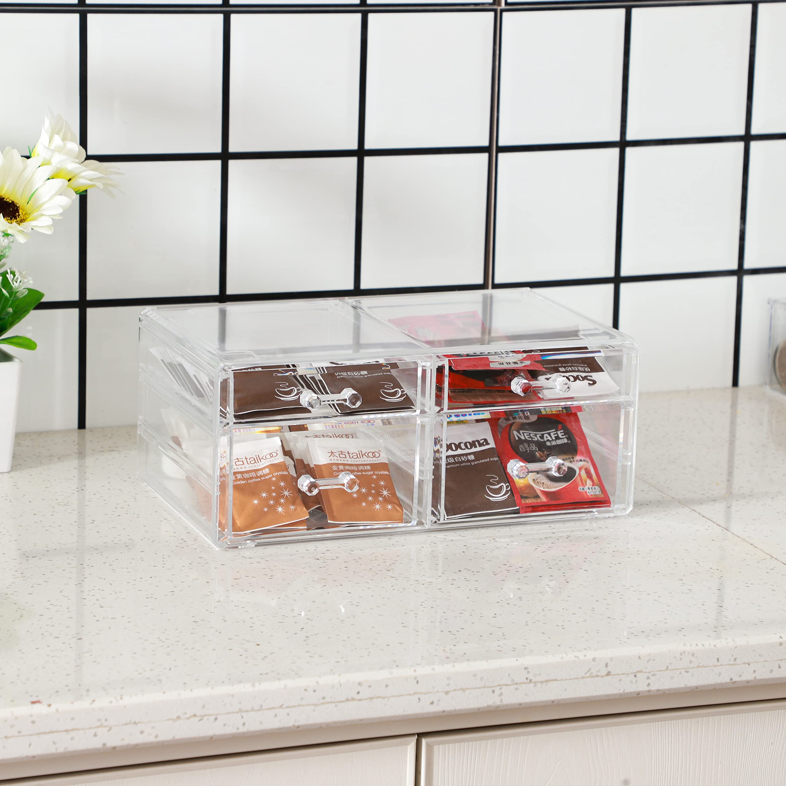 6 Drawers Stackable Makeup Organizer Storage Drawers,Cq Acrylic Bathroom Organizers,Clear Plastic Storage Bins For Vanity,Under sink,Kitchen Cabinets,Pantry,Home Organization and Storage