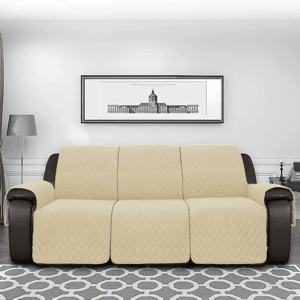 RBSC Home Recliner Sofa Covers 30 Inch Waterproof Slipcovers for Reclining Sofas (Beige, 31" Middle)