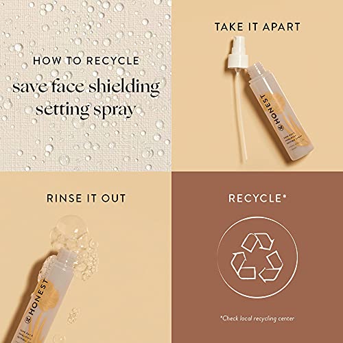 Honest Beauty Save Face Shielding Setting Spray with Extremolyte | Defend against UV and blue light | Oil free + EWG Certified + Vegan + Cruelty free | 3.1 fl. oz.