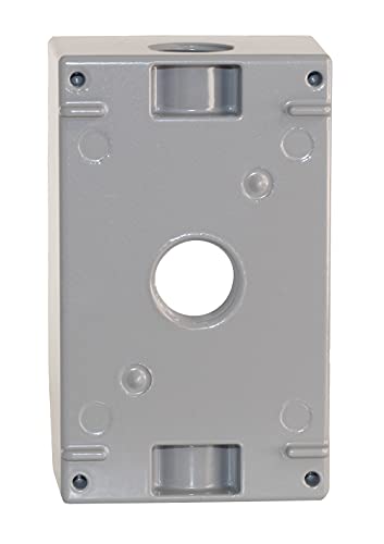 Leviton 5278-CWP Straight Blade Flanged Male Power Inlet Receptacle, 15 A, 125 V, Nylon Face, Body and Strap, Gray & Sigma Engineered Solutions, Gray Sigma Electric 14250 1/2-Inch 3 Hole 1-Gang Box