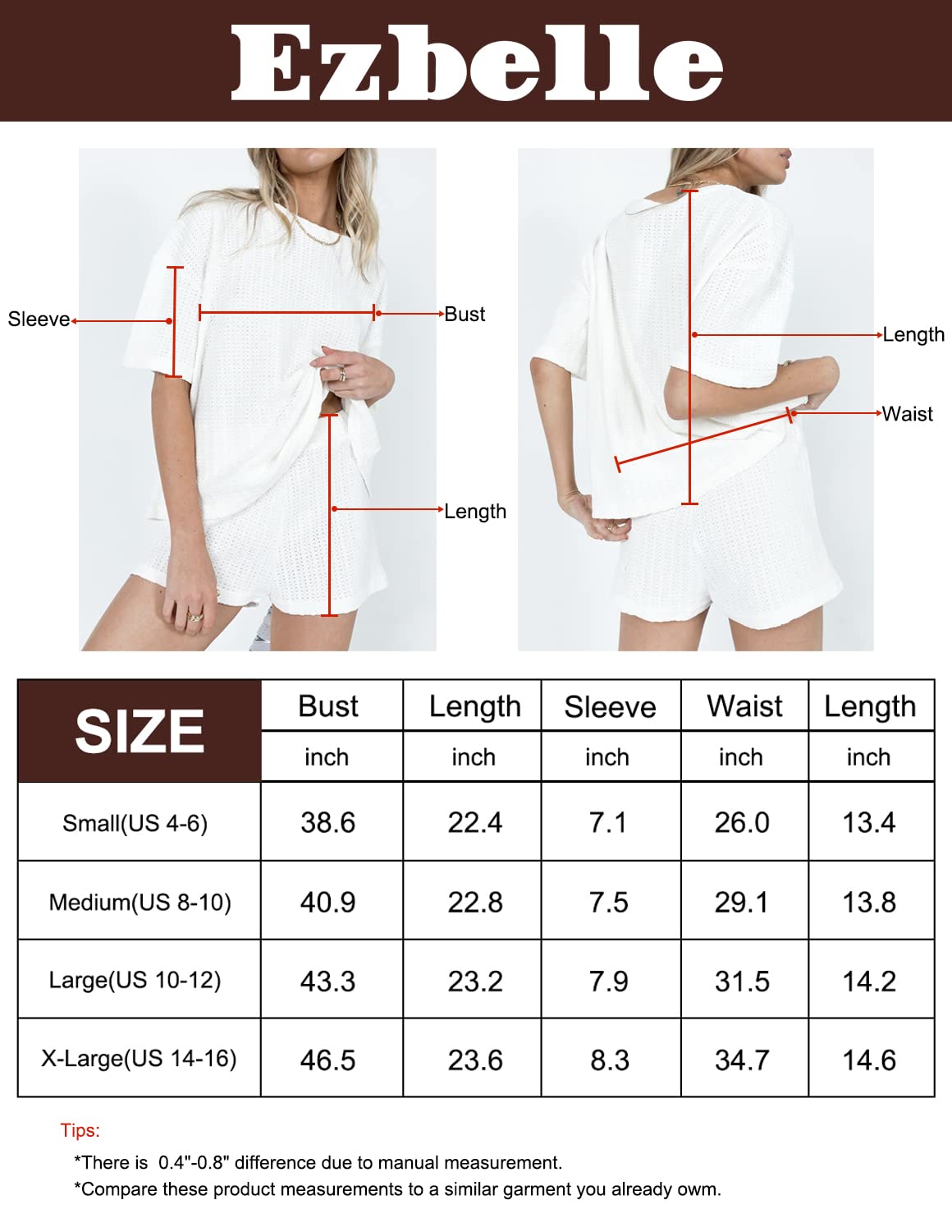 Ezbelle Womens 2023 Fall Fashion Crop Pullover Lounge Sets Two 2 Piece Pajama Sweatsuits Outfits Casual Soft Knit Loungewear Clothes Black Medium