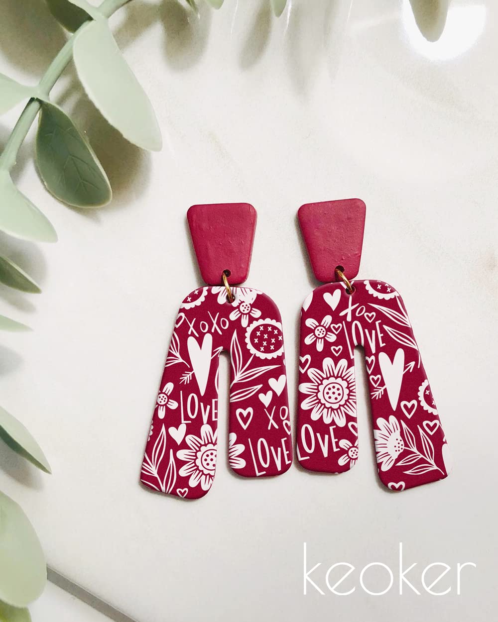 KEOKER Valentines Silk Screen Stencils for Polymer Clay, Valentines Silk Screen for Polymer Clay, 3PCS Valentine Silk Screen Polymer Clay, Heart Pattern Polymer Clay Stencil (Heart)