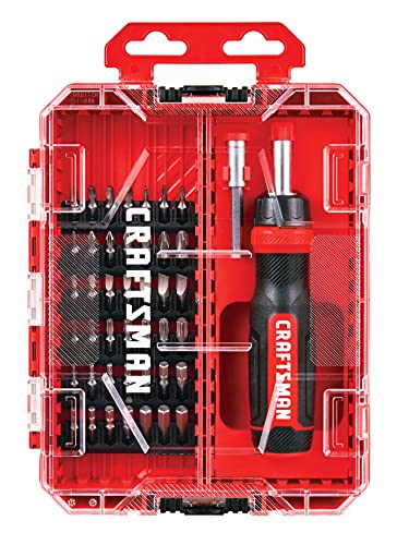 CRAFTSMAN RATCHETING SCREWDRIVER, 44PC (CMHT68017), Red