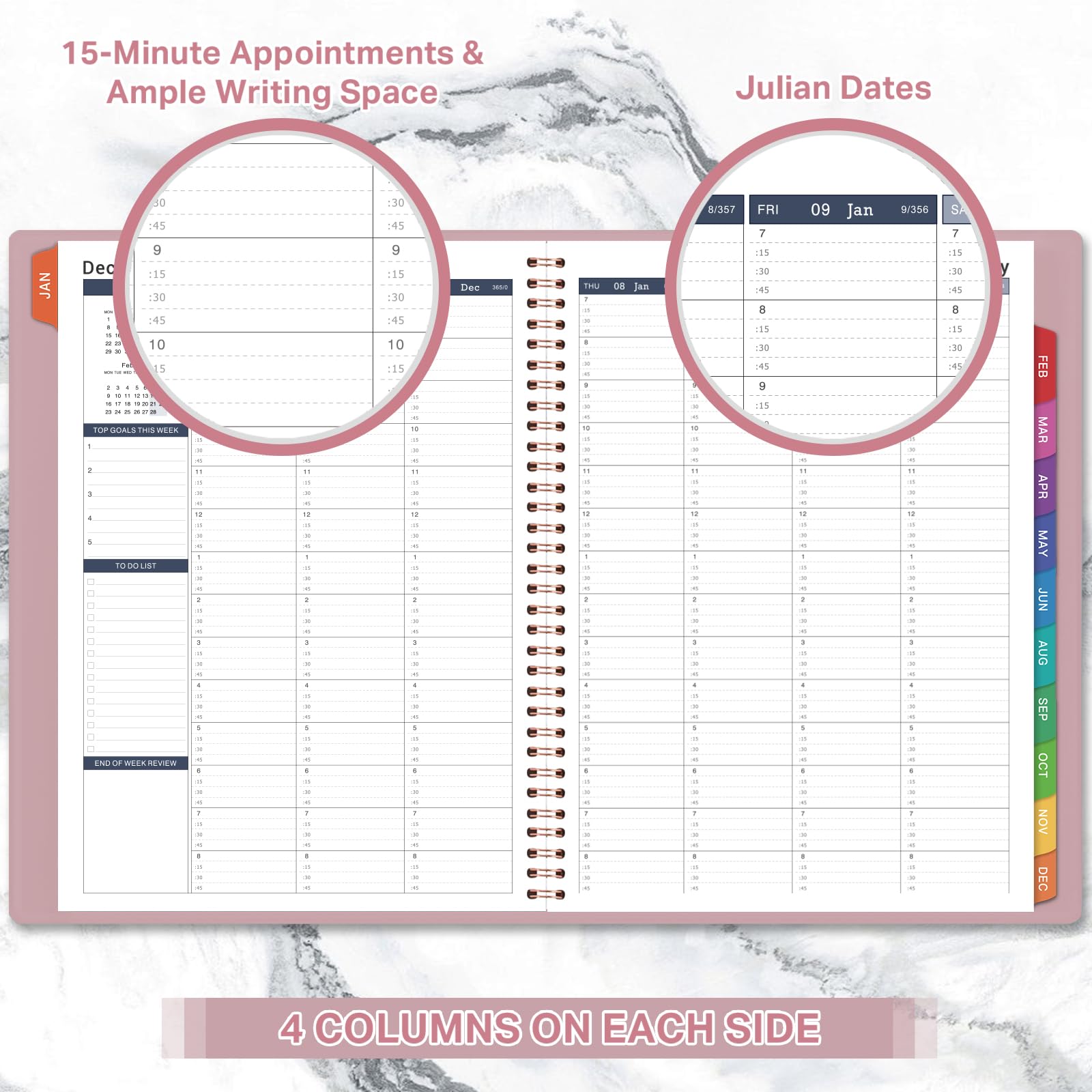 2023 Weekly Appointment Book - Daily Hourly Planner 2023, January 2023- December 2023, 8.4" x 10.6", 15-Minute Interval, Flexible Soft Cover, Twin-Wire Binding, Perfect for Your Life
