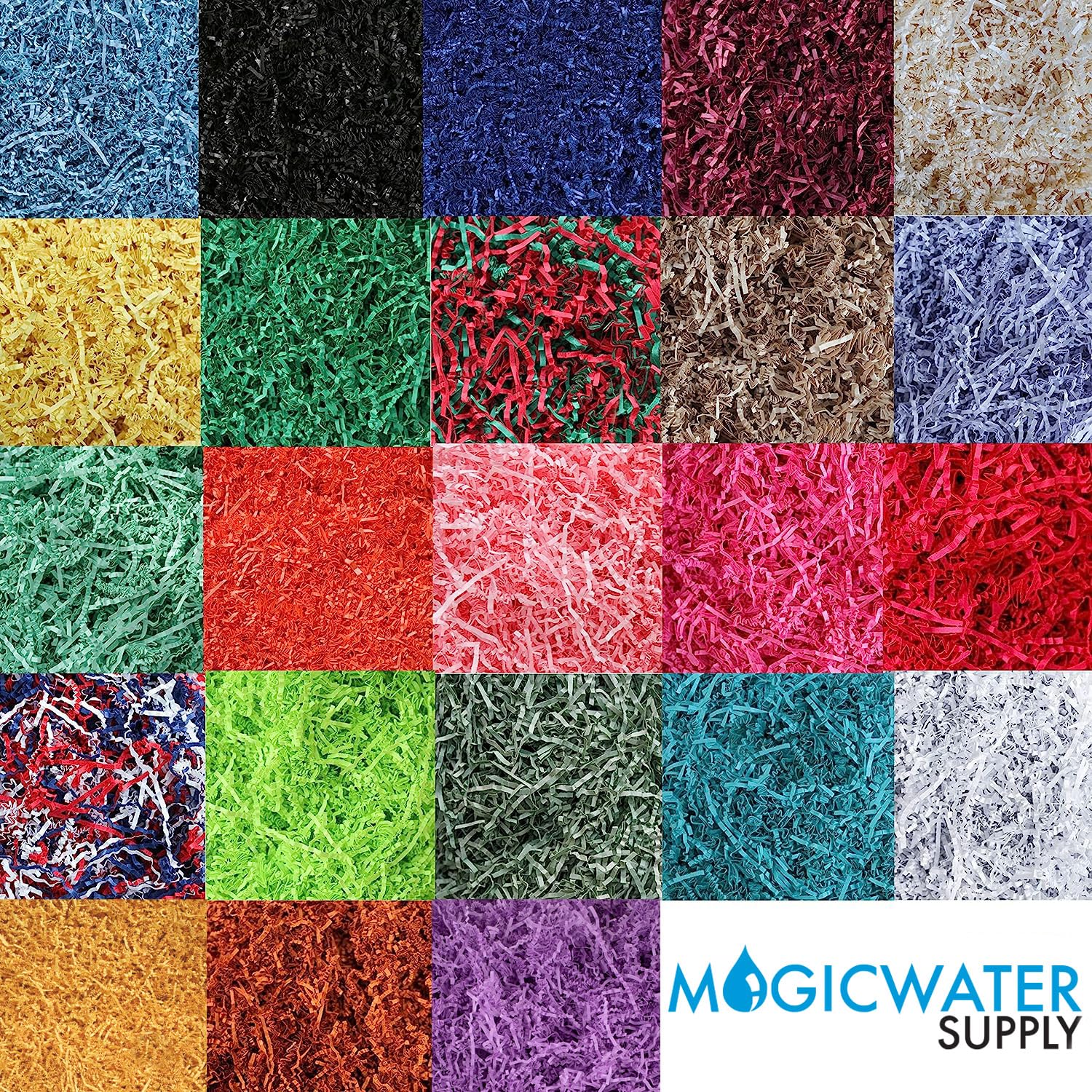 MagicWater Supply Soft & Thin Cut Crinkle Paper Shred Filler (1 LB) for Gift Wrapping & Basket Filling - Baby Blue