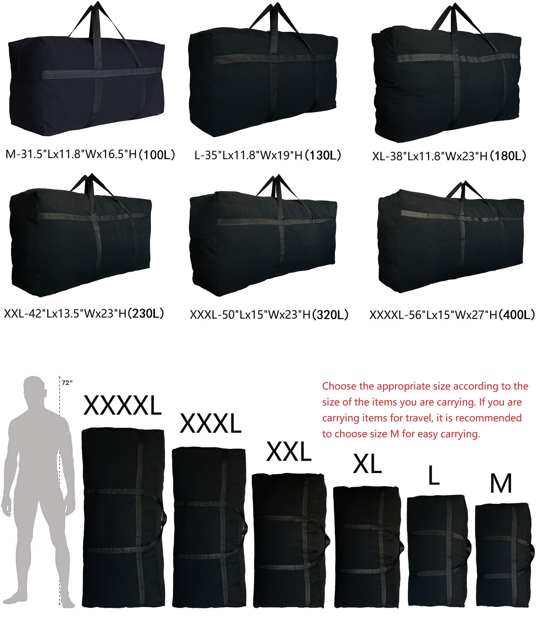 DoYiKe Extra Large Storage Duffle Bag with Zippers and Handles, Heavy Duty Blue Big Foldable Bag for Travel-38x23x11Inch