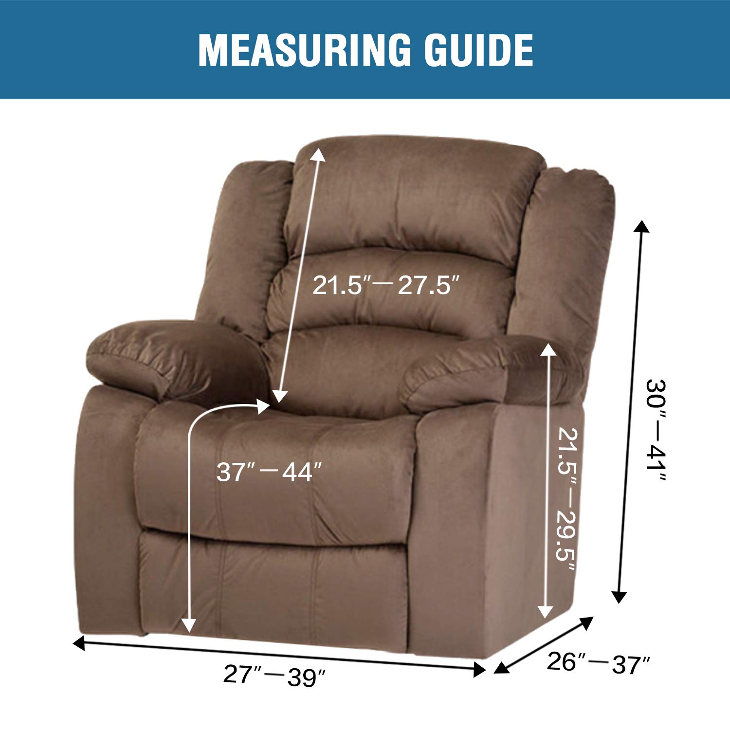 H.VERSAILTEX Velvet Stretch Recliner Couch Covers 4-Pieces Style Recliner Chair Covers Recliner Cover for Reclining Chair Slipcovers Feature Non Slip Form Fitted Thick Soft Washable, Grey