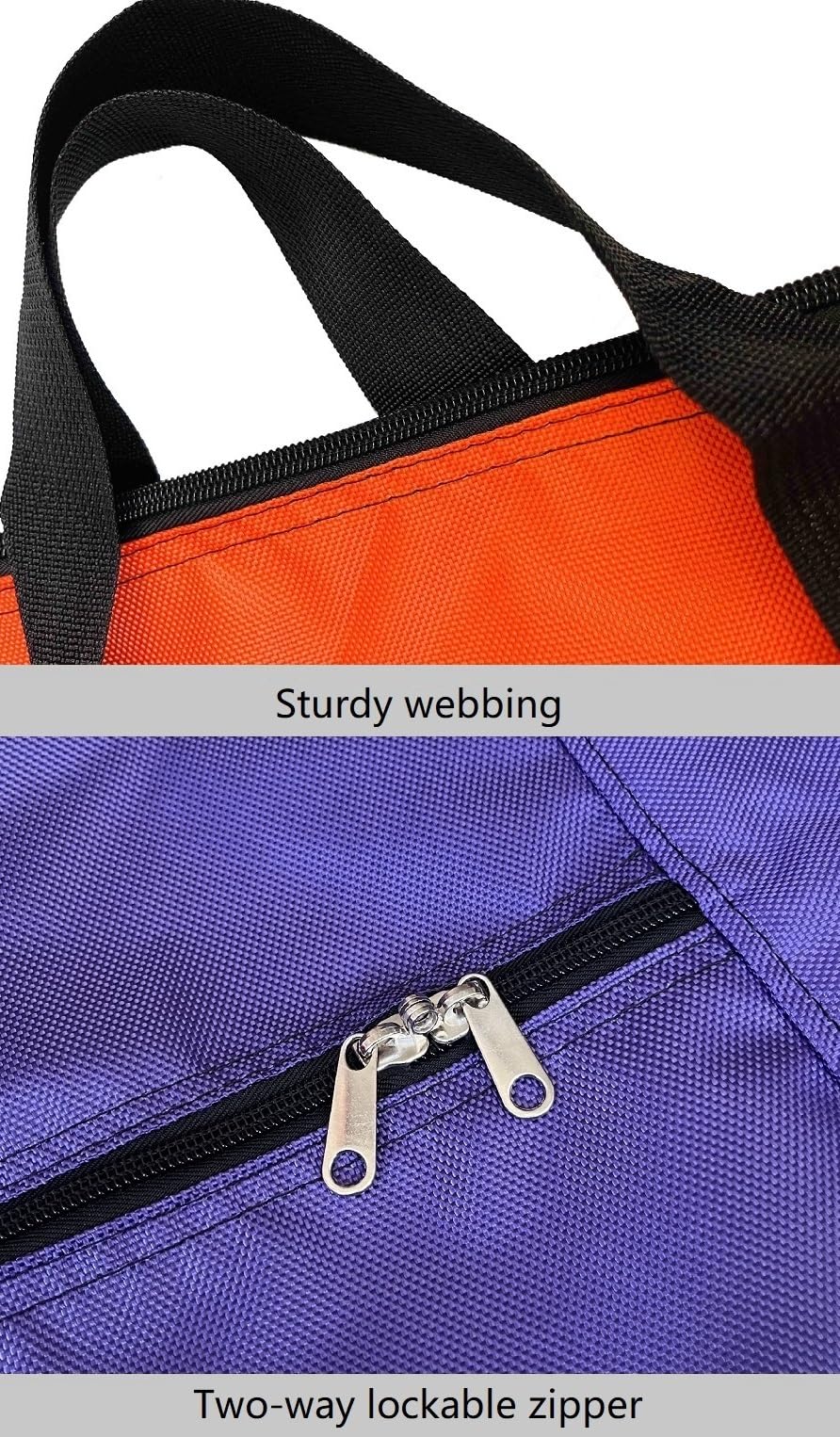 DoYiKe Extra Large Storage Duffle Bag with Zippers and Handles, Heavy Duty Blue Big Foldable Bag for Travel-38x23x11Inch