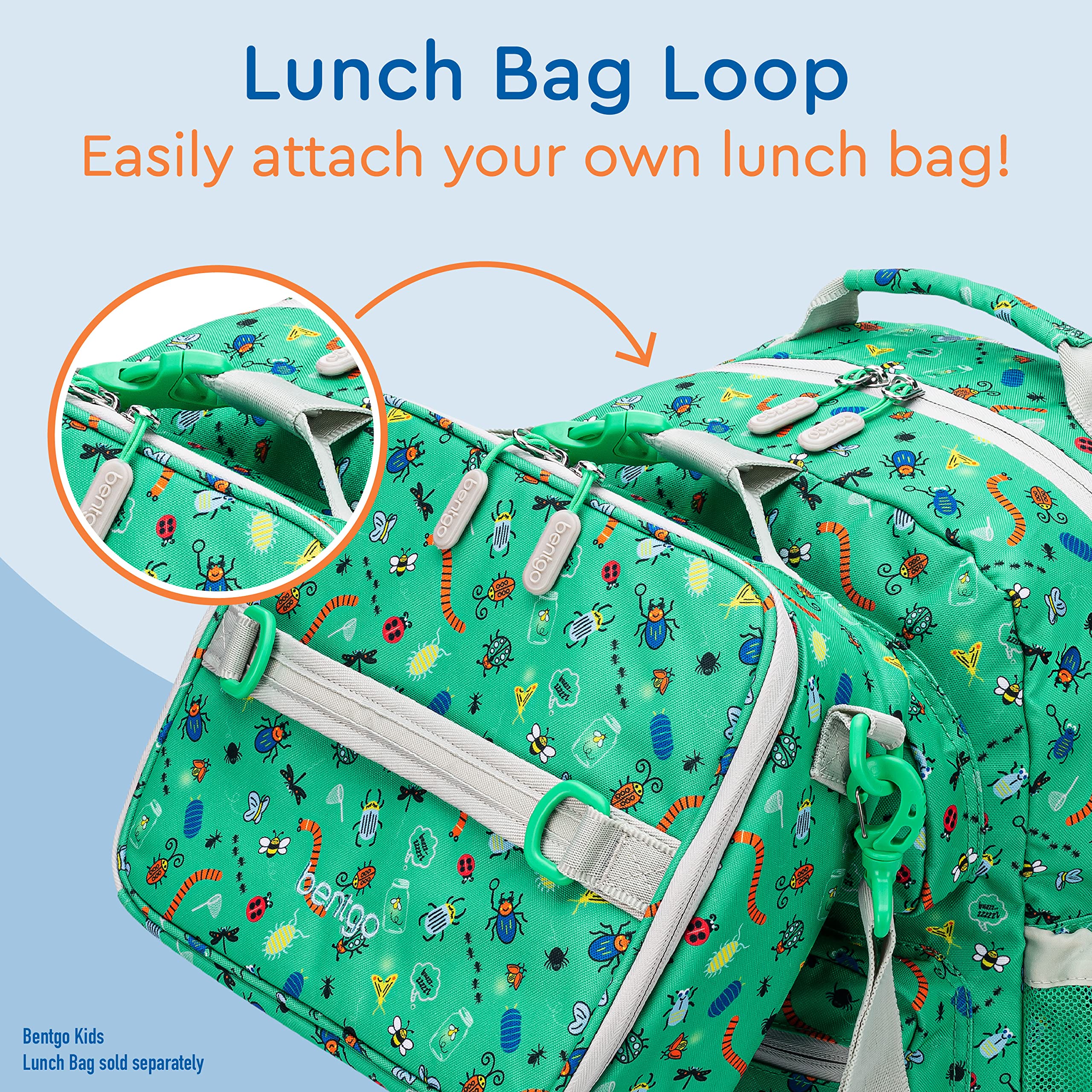 Bentgo® Kids 14” Backpack Set With Kids Prints Lunch Box (Bug Buddies)