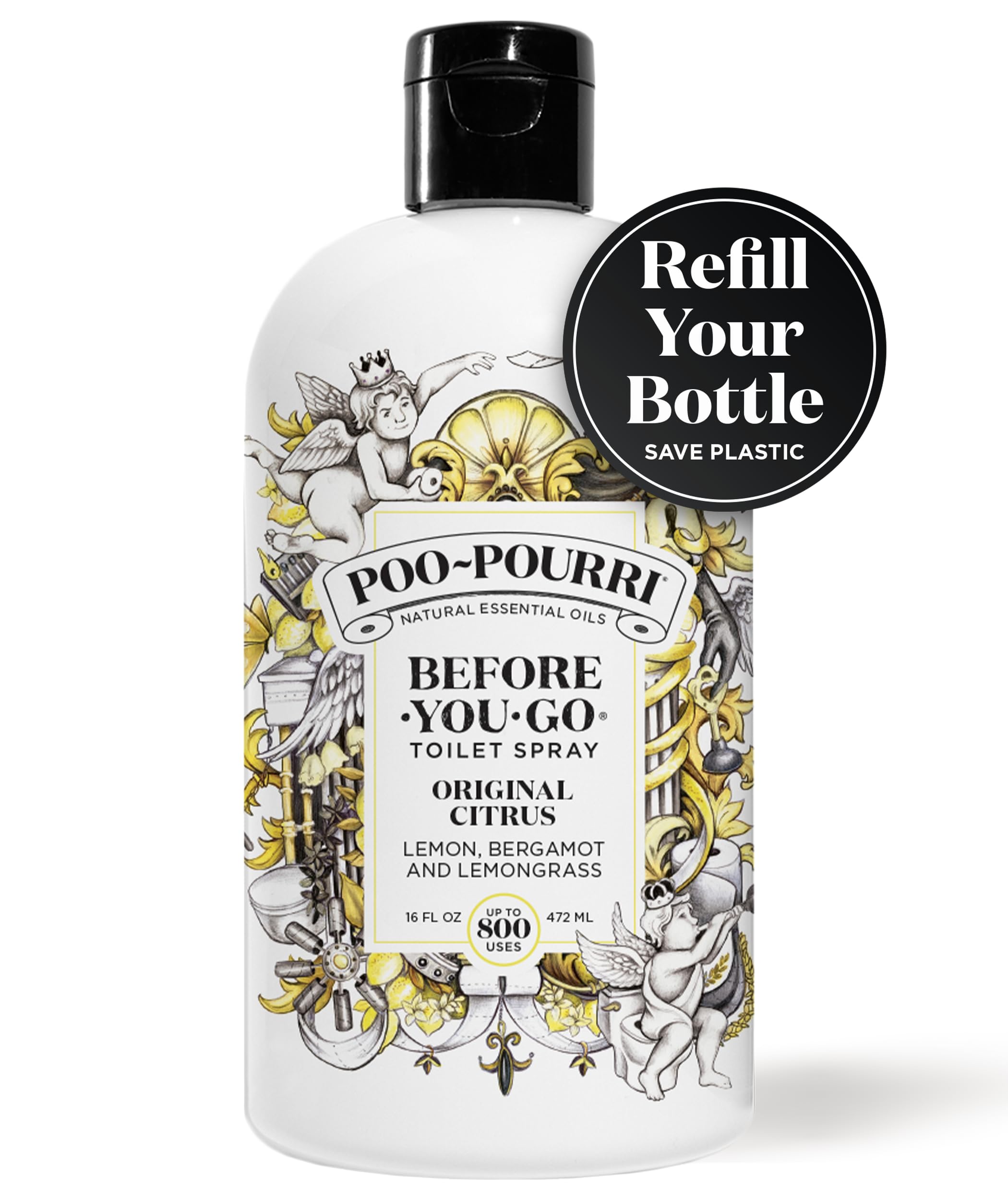 Poo-Pourri Before-You- go Refill Bottle, 16 Fl Oz, Original Citrus 16 Fl Oz