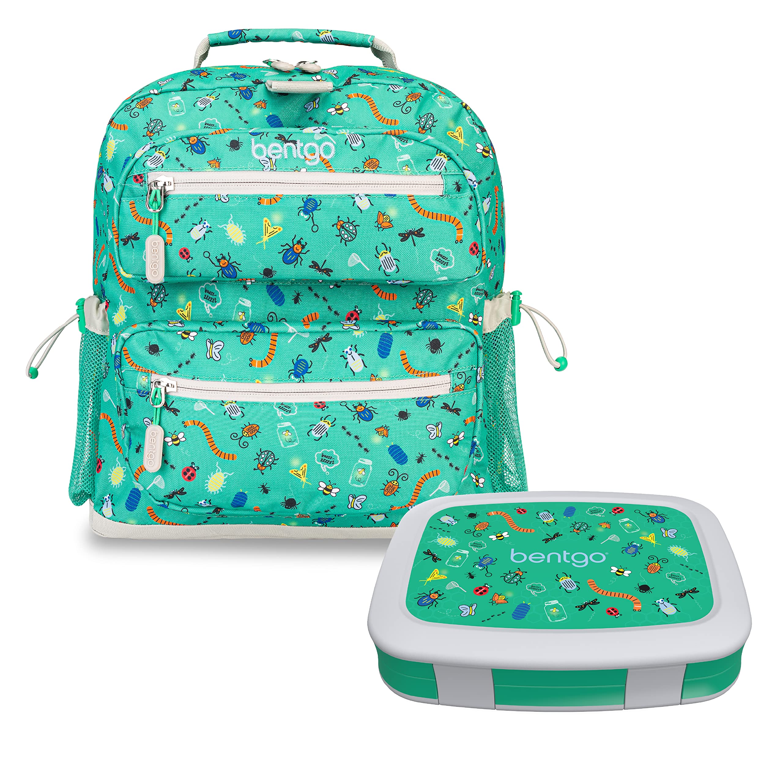 Bentgo® Kids 14” Backpack Set With Kids Prints Lunch Box (Bug Buddies)
