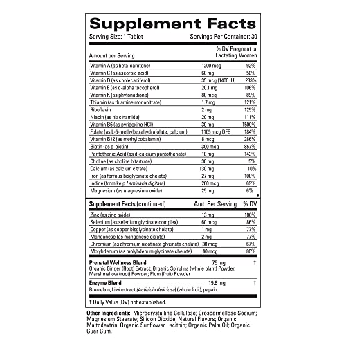 The Honest Company Love the Bump Prenatal Once Daily Supplement | NSF-Certified, Non-GMO | 30 Count Tablets