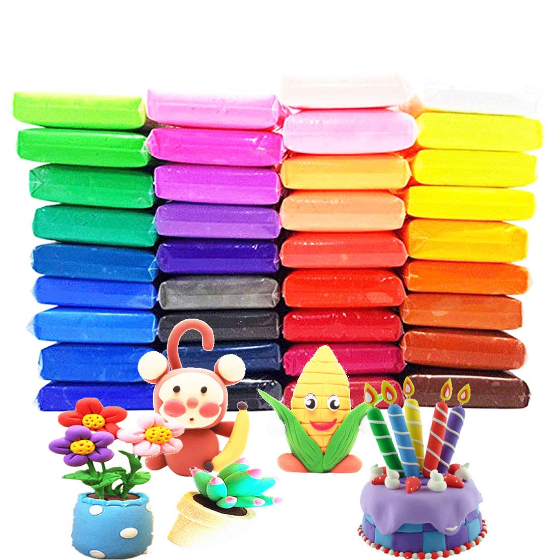 36 Colors Air Dry Clay Ultra Light for Children - Non-Toxic, Eco-Friendly Modeling Magical Clay with Tools