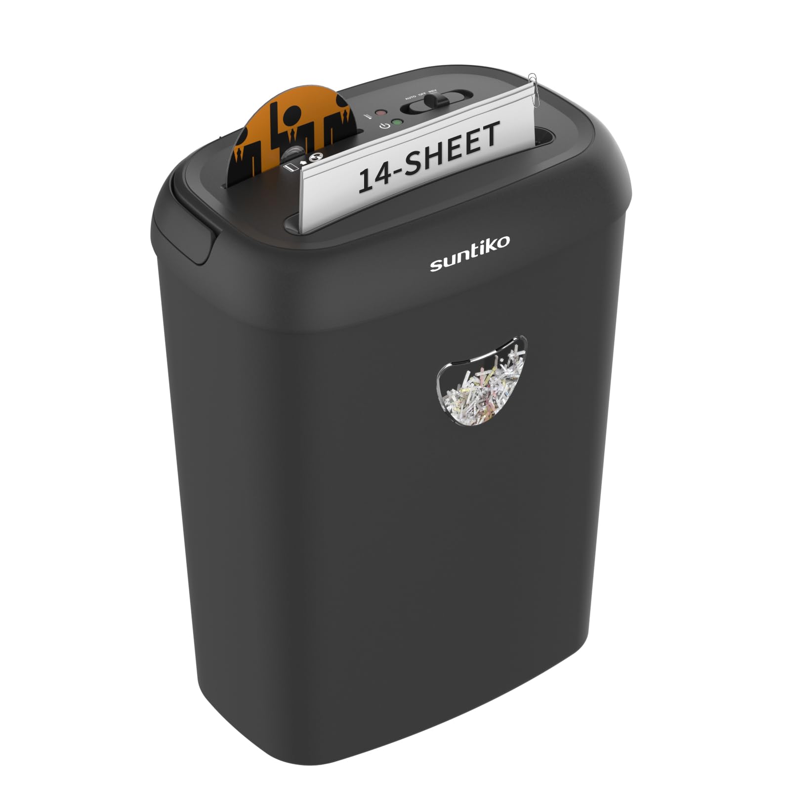Paper Shredder, 14-Sheet Cross Cut with 6.6-Gallon Basket, P-4 Security Level, 3-Mode Design Shred Card/CD/Staple/Clip, Heavy Duty with Jam Proof System, Woolsche Paper Shredder for Office (ETL)