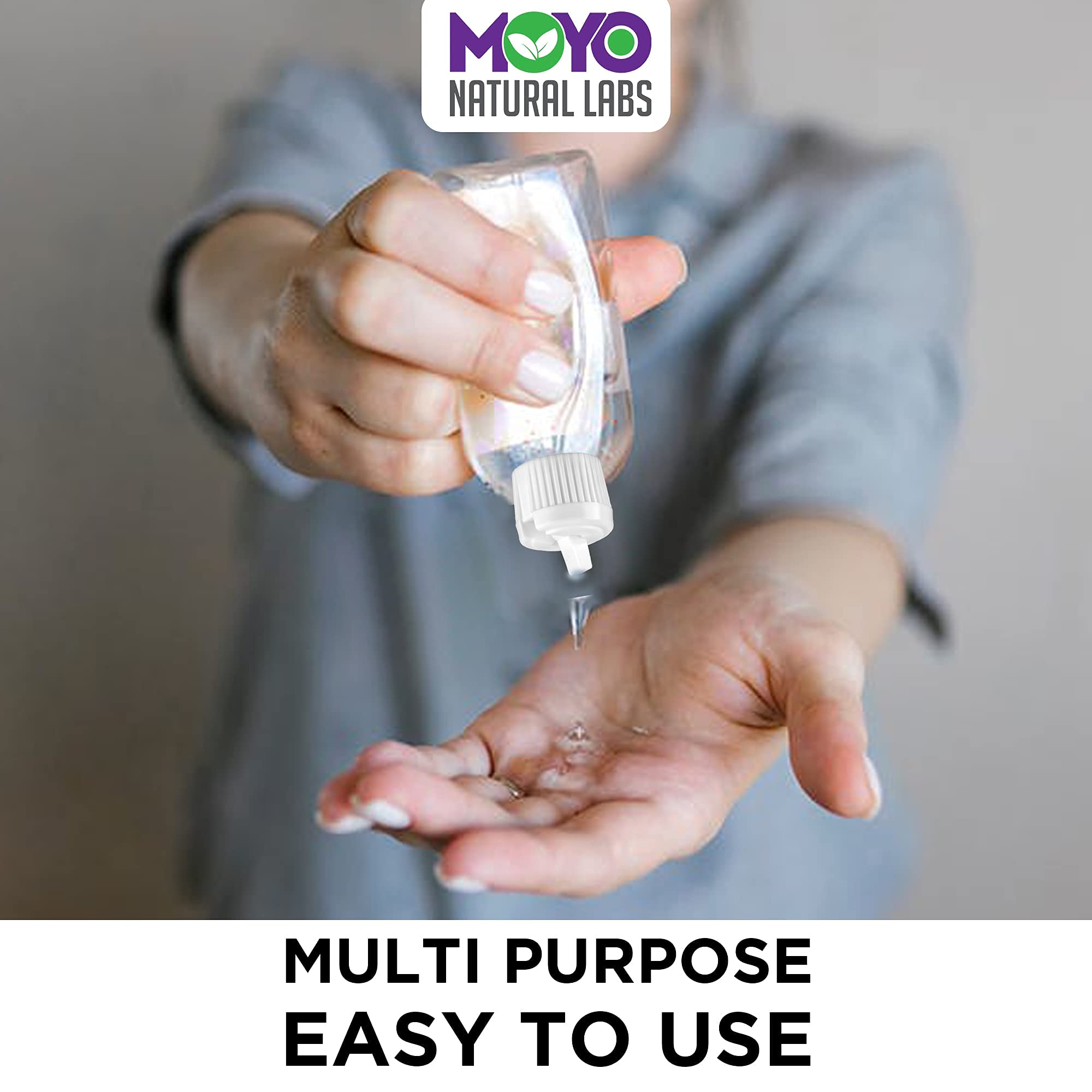 MoYo Natural Labs 4 oz Squirt Bottles, Squeezable Empty Travel Containers, BPA Free HDPE Plastic for Essential Oils and Liquids, Toiletry/Cosmetic Bottles (Neck 20-410) (Pack of 12, White HDPE)