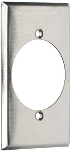 Leviton 84028.0 1-Gang 2.15" Diameter, Device Receptacle Wallplate, Stainless Steel, 10 Piece