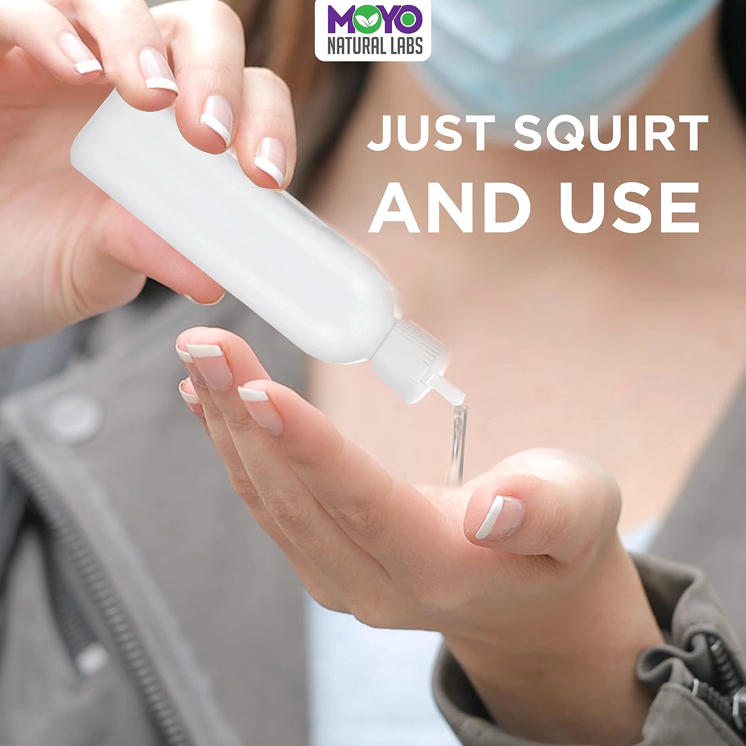 MoYo Natural Labs 4 oz Squirt Bottles, Squeezable Empty Travel Containers, BPA Free HDPE Plastic for Essential Oils and Liquids, Toiletry/Cosmetic Bottles (Neck 20-410) (Pack of 12, White HDPE)