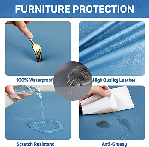 TVPFM 2 Pieces Waterproof Sectional Couch Covers, Stretch Sofa Slipcover with Elastic Bottom L-Shaped Sofa Covers Furniture Protector for Pets Cat Dog -Blue B-4-seater + 4-Seater