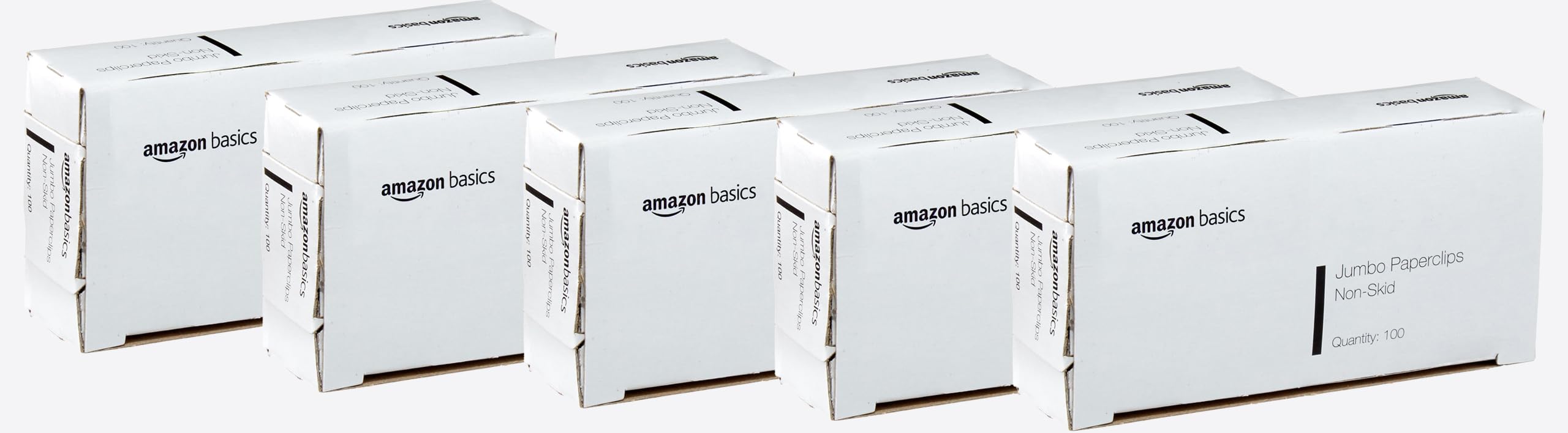 Amazon Basics Jumbo Size Office Paper Clips, Non skid, 100 per Box, 10-Pack