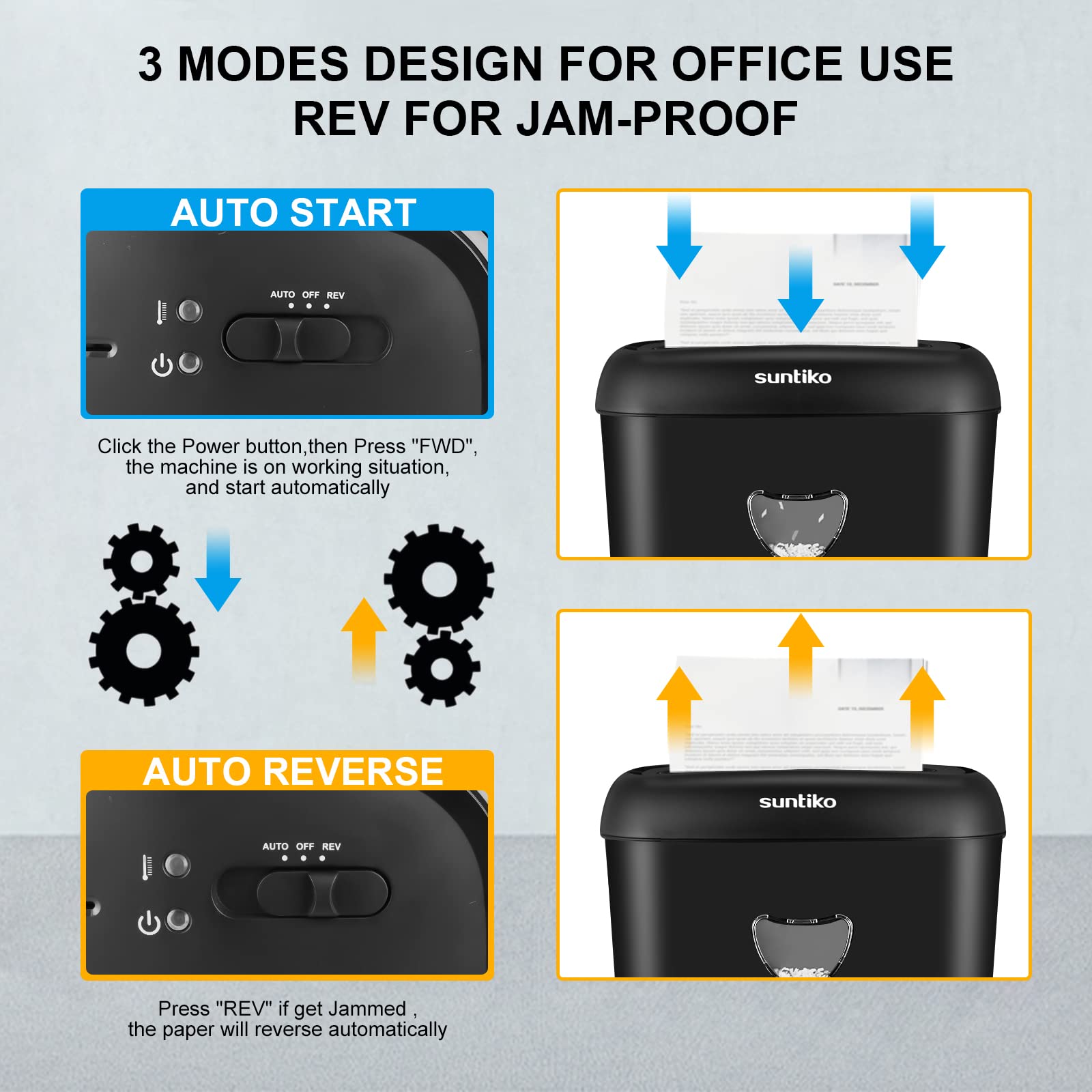 Paper Shredder, 14-Sheet Cross Cut with 6.6-Gallon Basket, P-4 Security Level, 3-Mode Design Shred Card/CD/Staple/Clip, Heavy Duty with Jam Proof System, Woolsche Paper Shredder for Office (ETL)