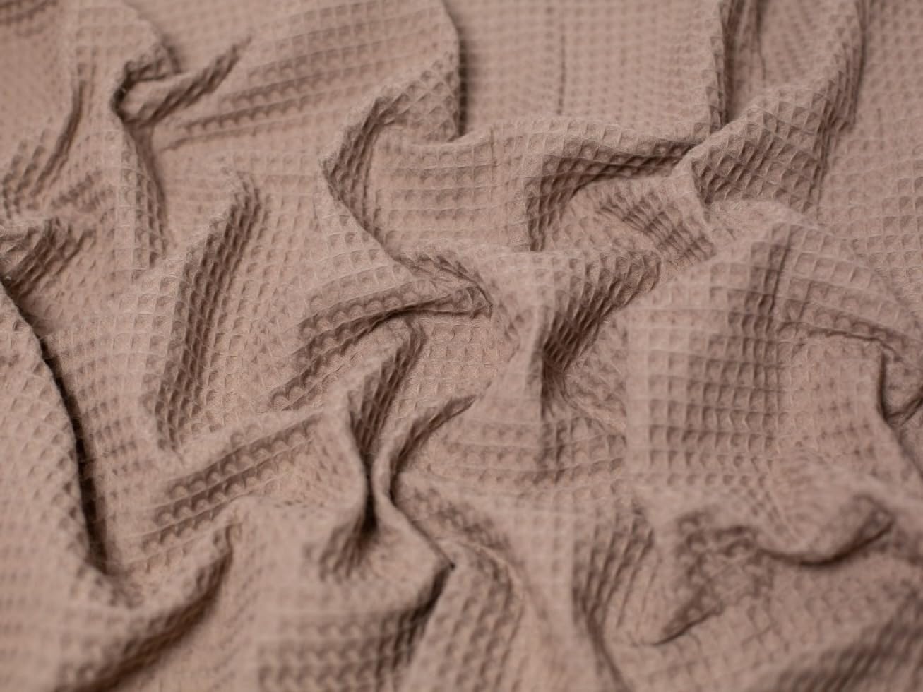 Minerva Crafts Waffle Cotton Fabric Brown - per Yard