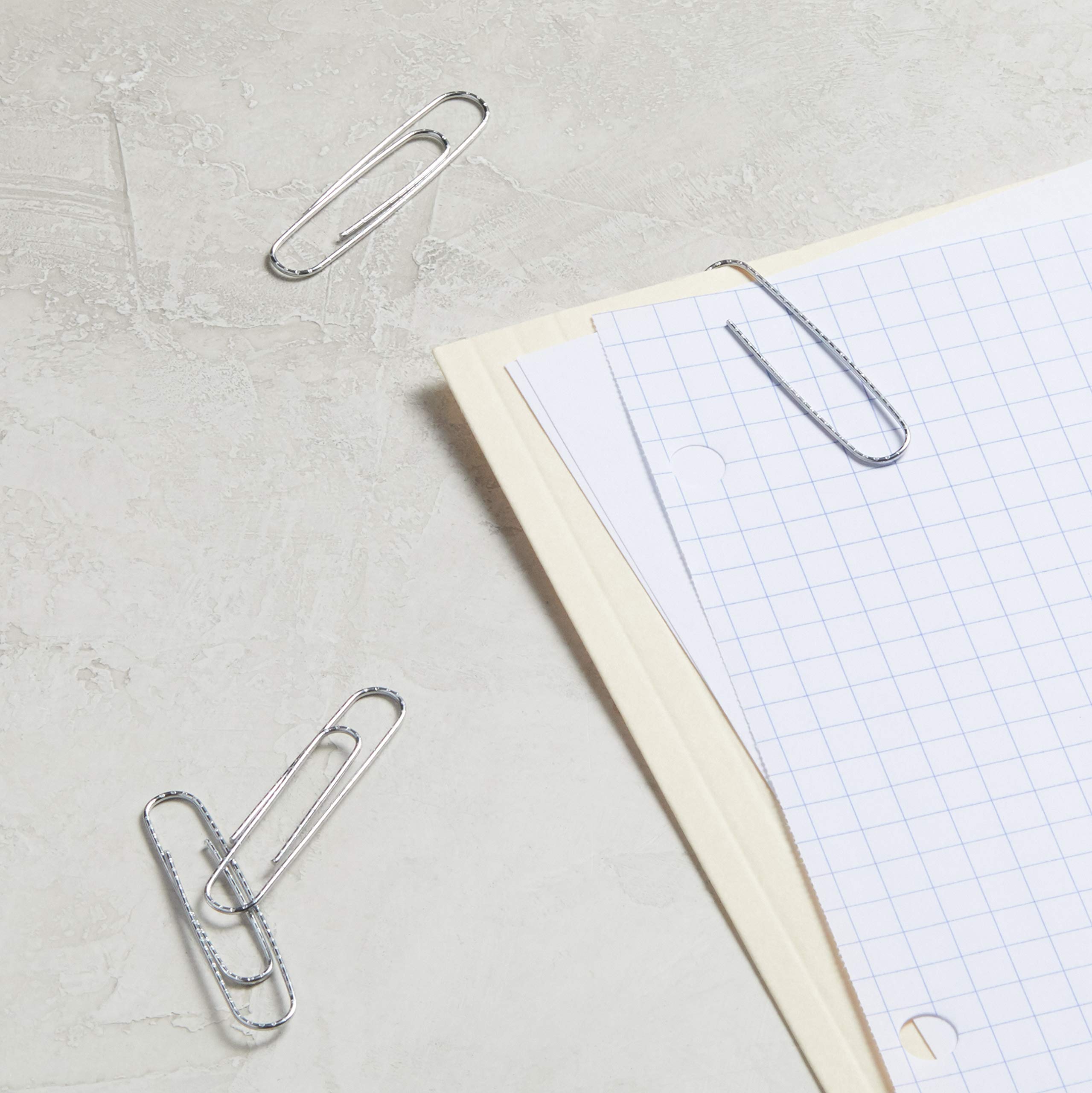 Amazon Basics Jumbo Size Office Paper Clips, Non skid, 100 per Box, 10-Pack
