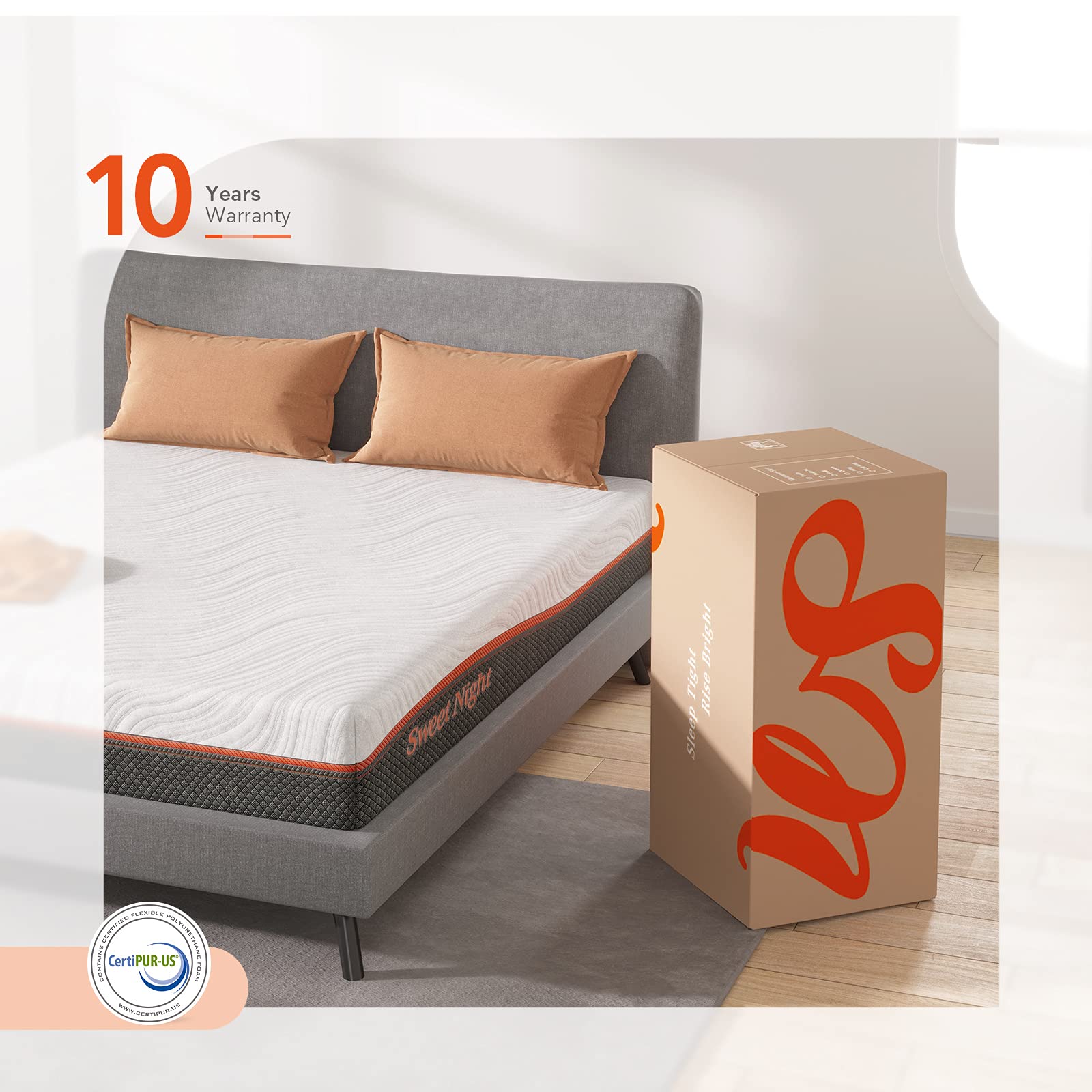 Mattress Queen, Sweetnight 8” Hybrid Mattress with Gel Memory Foam & Pocket Innerspring , Bed Mattress with Moisture Wicking Adaptive Cover, Medium Firm, Queen Size