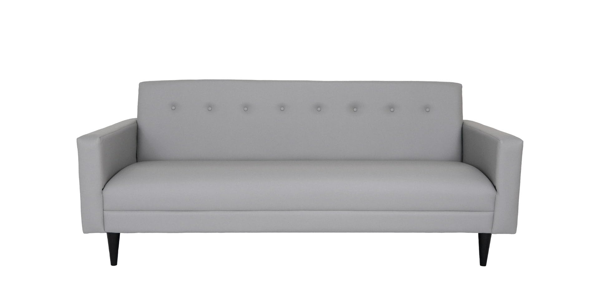Coast to Coast Sofas Bronx Grey Faux Leather Sofa, Modern 3-Seater Sofas Couches for Living Room, Bedroom, Office, and Apartment with Solid Wood Frame