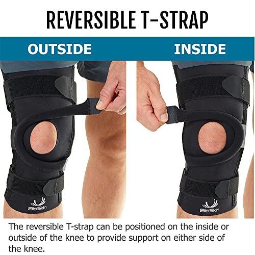 BIOSKIN Wraparound Patella Stabilizer Knee Brace for Patellofemoral Pain, Patella Tracking Disorders, Dislocation, and Subluxation, Left or Right Kneecap Tracking (L)