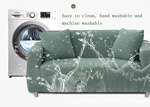 IMYOGI High Stretch Sofa Covers Jacquard Stylish Sofa Cover Machine Washable Anti Slip Couch Covers Solid Color Sofa Slipcovers Sofa Cover for Living Room -Blue-4 Seater(235-300cm)