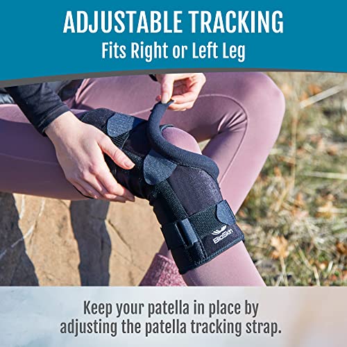 BIOSKIN Wraparound Patella Stabilizer Knee Brace for Patellofemoral Pain, Patella Tracking Disorders, Dislocation, and Subluxation, Left or Right Kneecap Tracking (L)